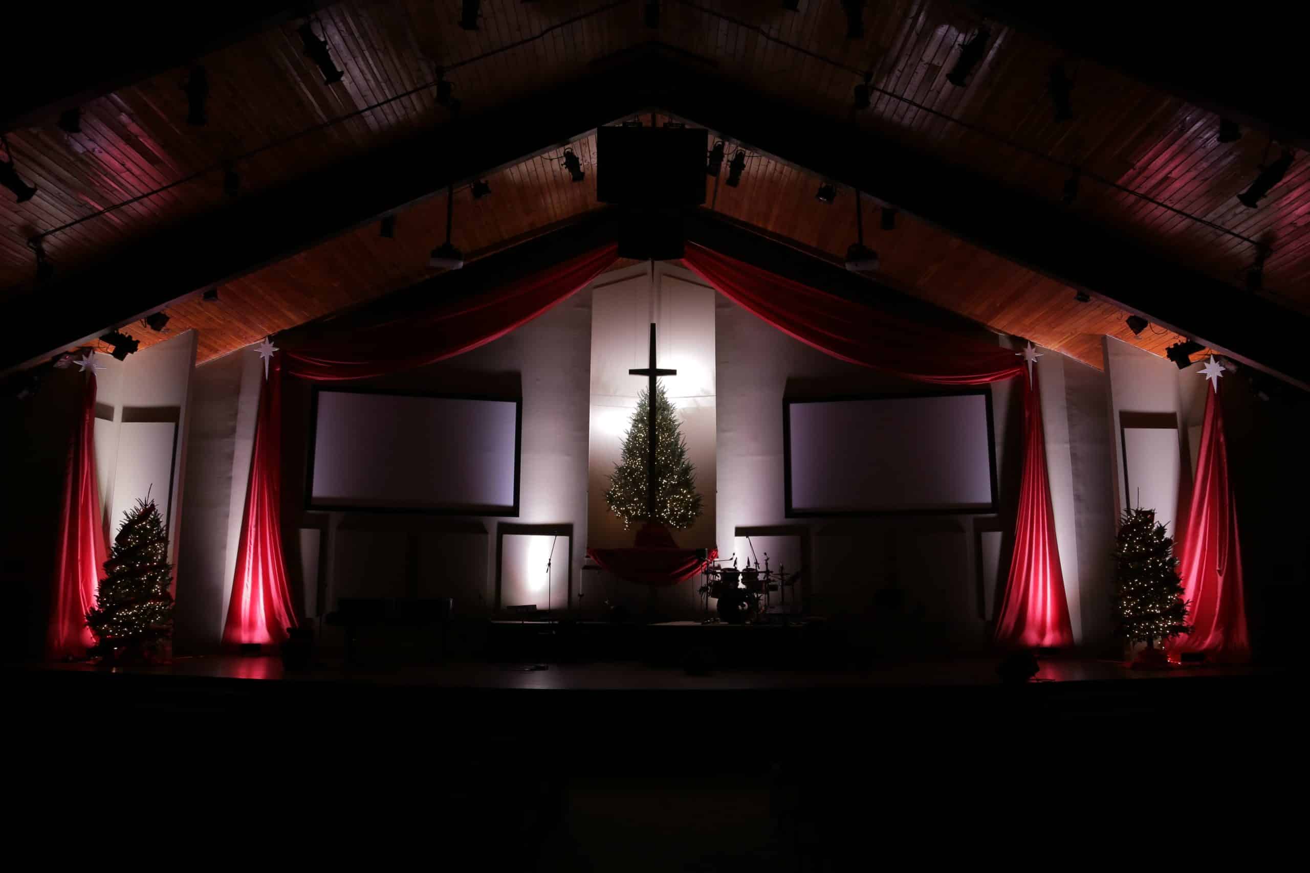 Draped Christmas | Church Stage Design Ideas
